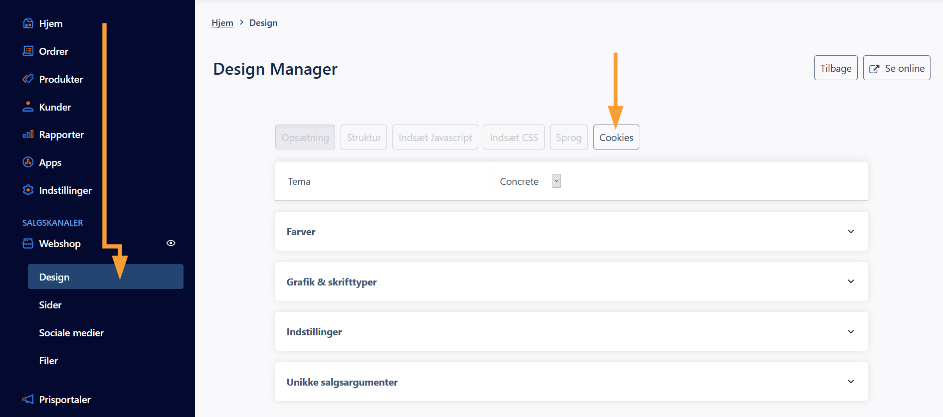 Cookies - HostedShop