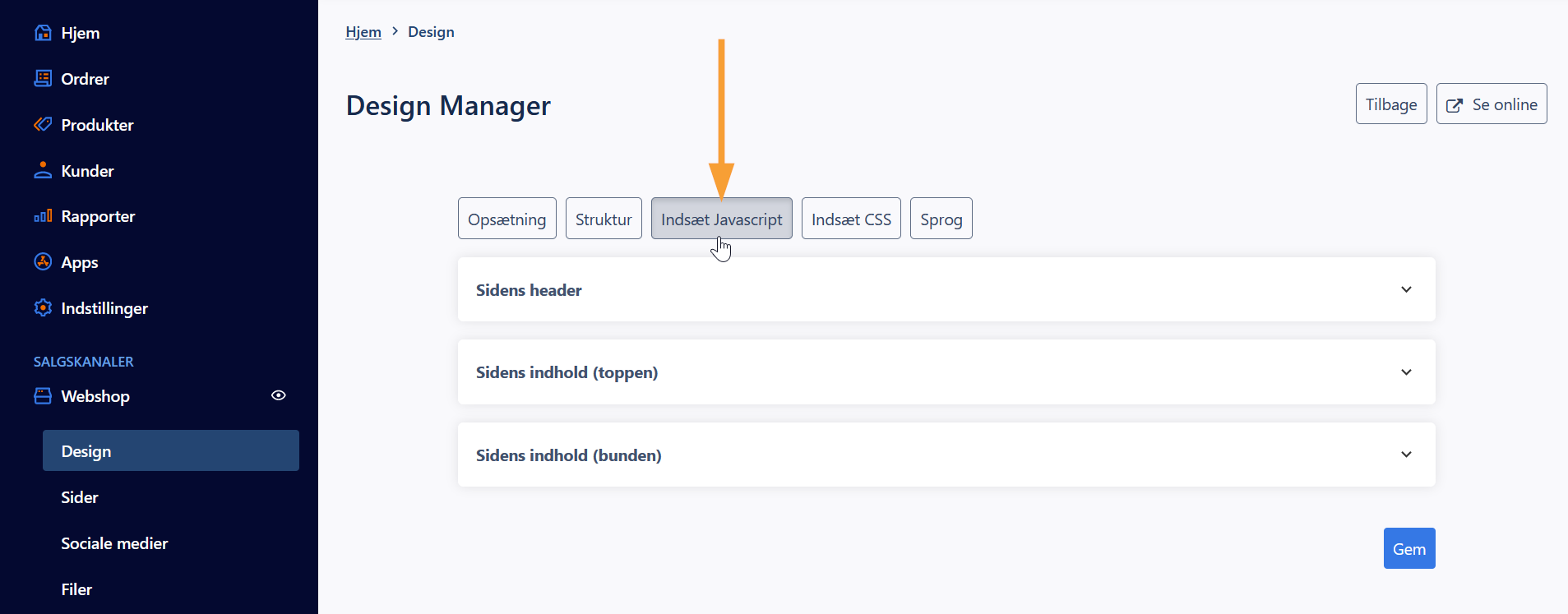 JavaScript - HostedShop
