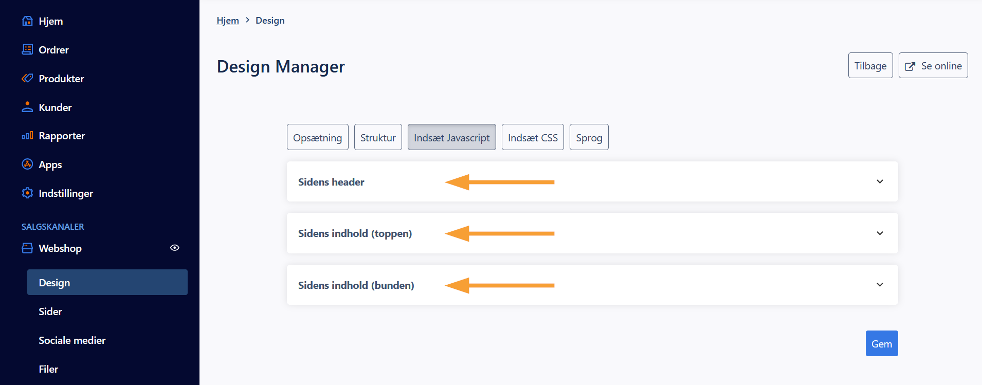 JavaScript - HostedShop
