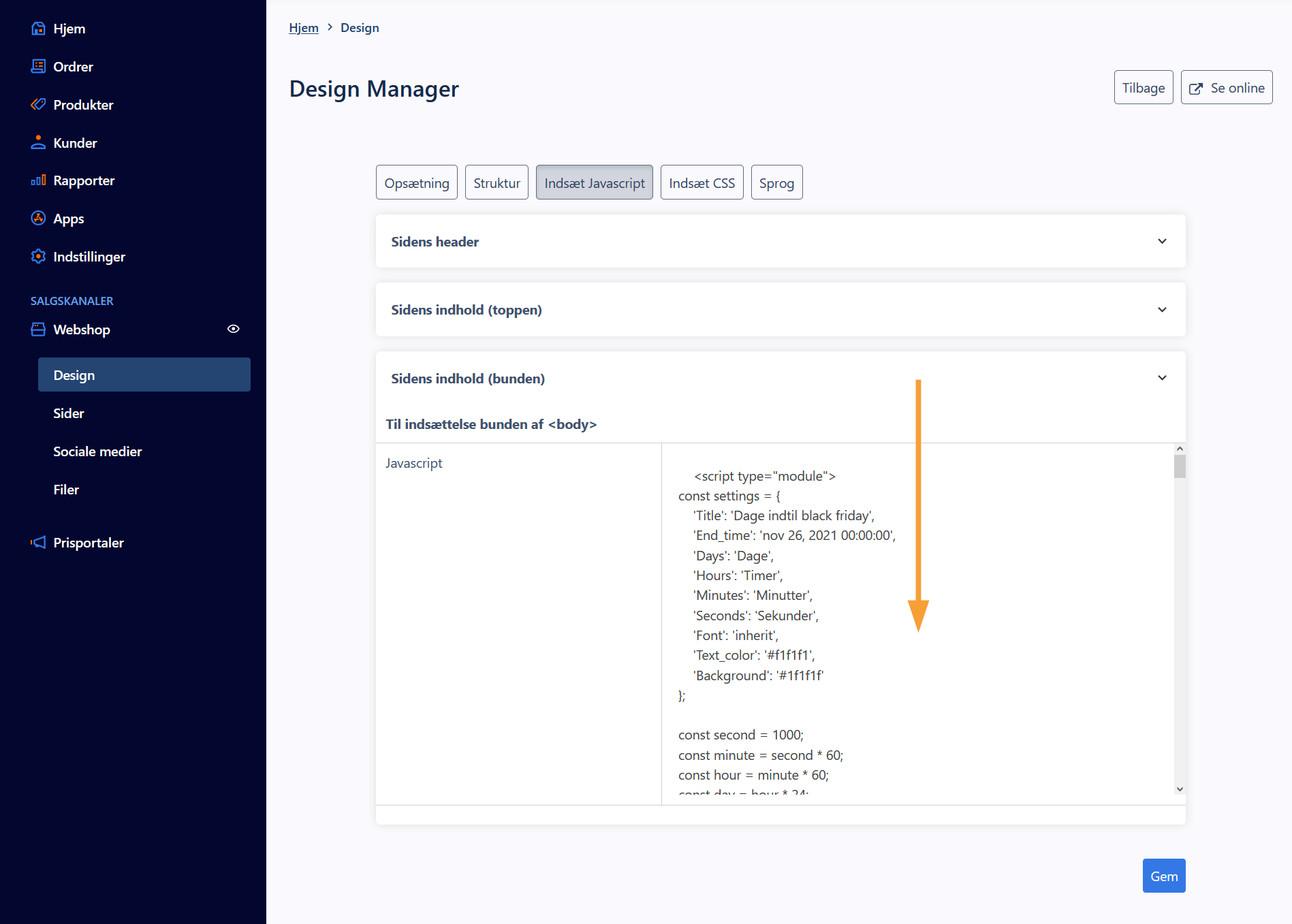 JavaScript - HostedShop