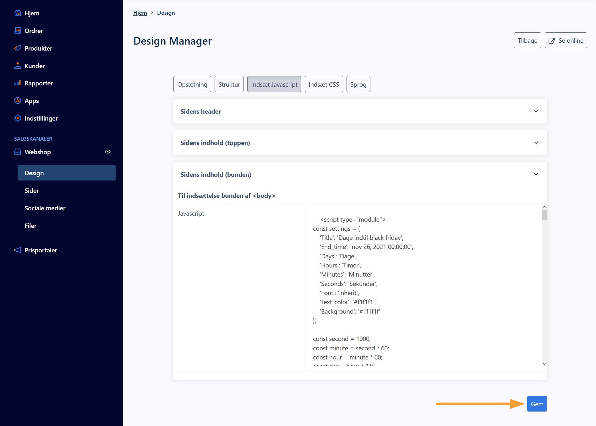 JavaScript - HostedShop